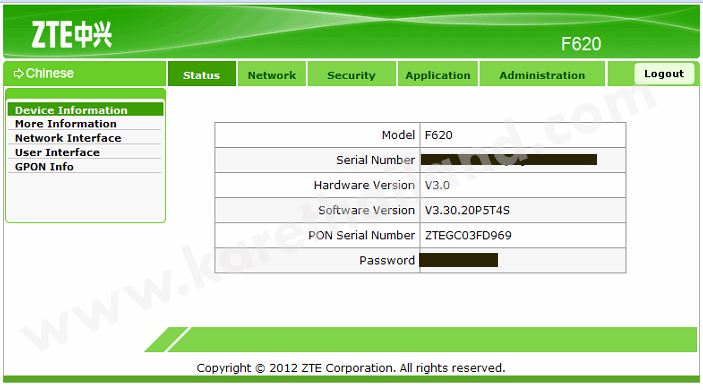 Forward Port Modem ZTE – KARE Thailand