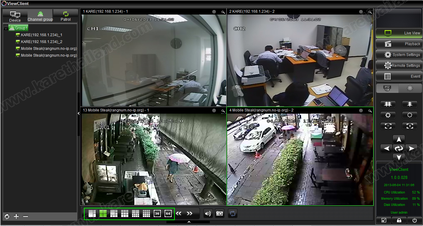 การใช้โปรแกรม View Client ในการดูกล้องวงจรปิดแบบ Group View - KARE Thailand