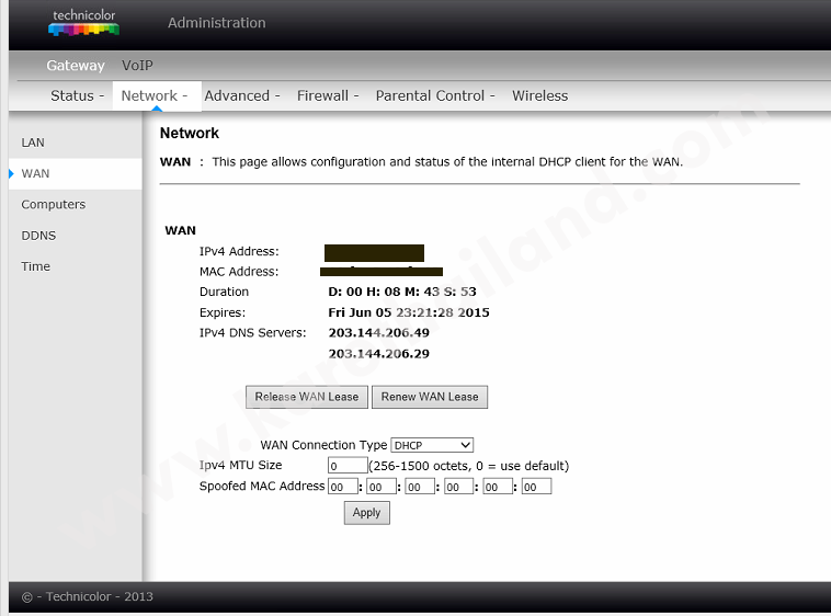 Forward Port Modem Technicolor – KARE Thailand
