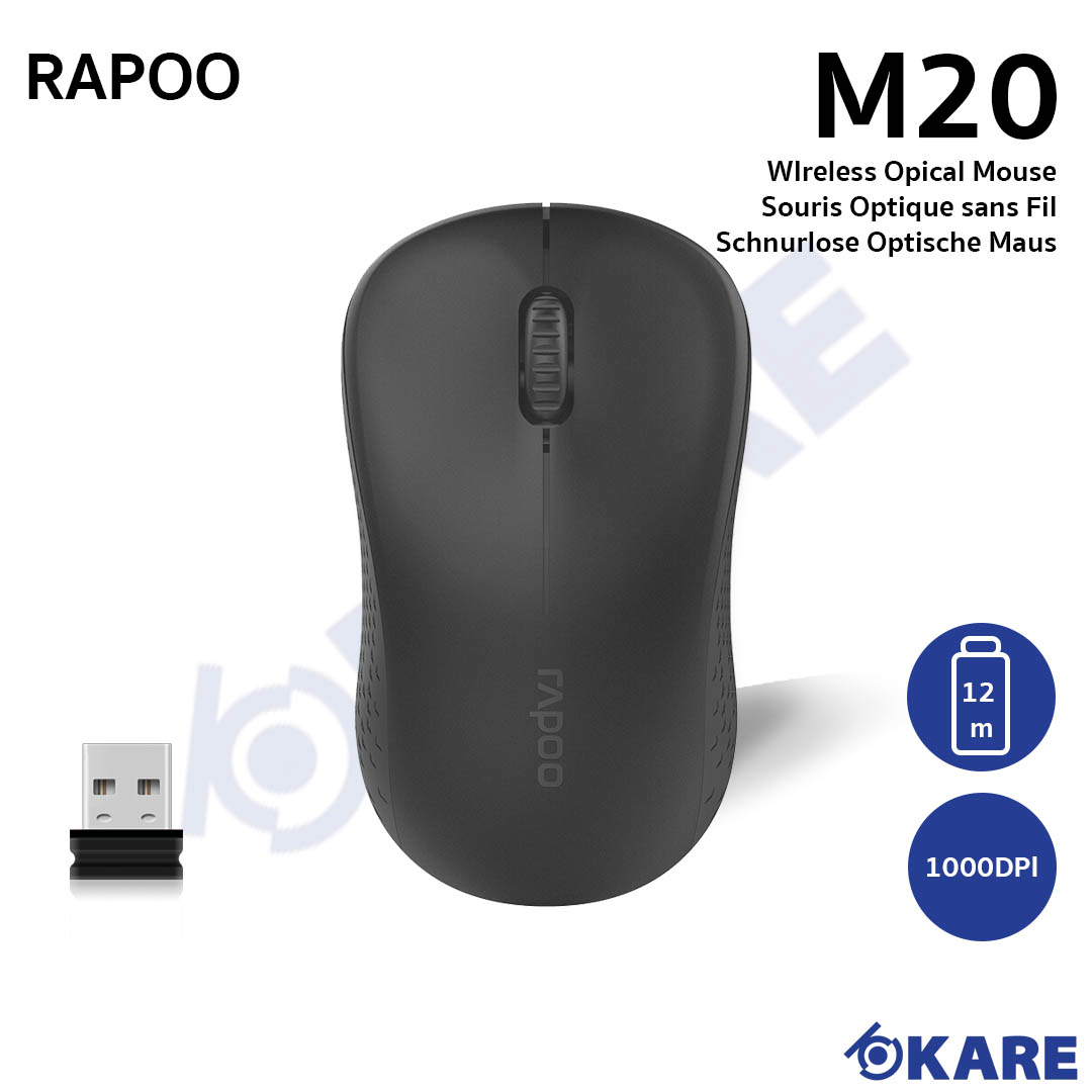 Rapoo รุ่น M20 Wireless Optical Mouse 2.4GHz (MSM20) สีขาว – KARE Thailand