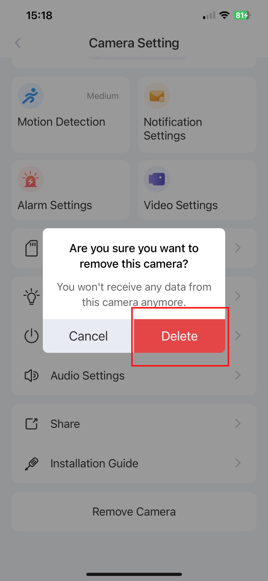 วิธีการ Remove camera ด้วยแอป VicoHome - KARE Thailand